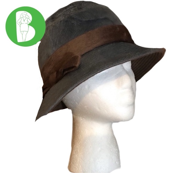 Vintage | Accessories | Vintage Georgi Original Gray Brown Velour ...